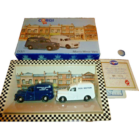 Corgi | Toys | Corgi D31 Morris Minor Police Gatesheaddog Van Set 143 ...